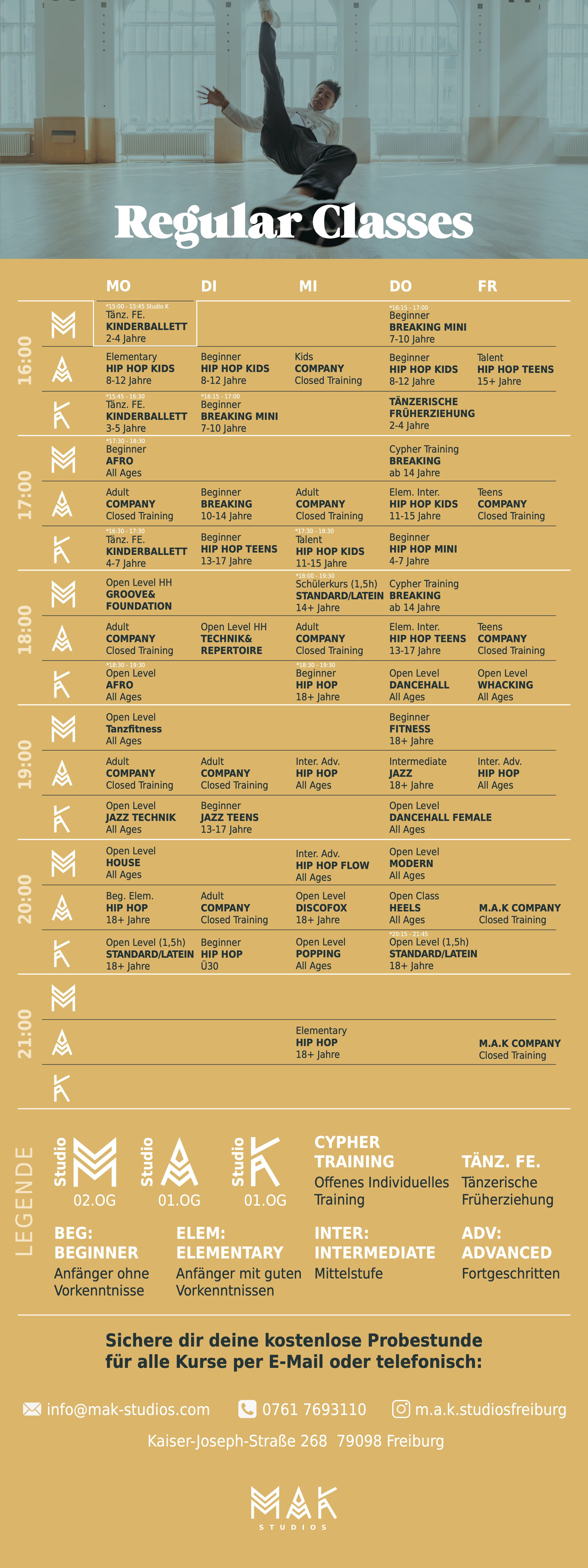 Stundenplan | Mak Studios